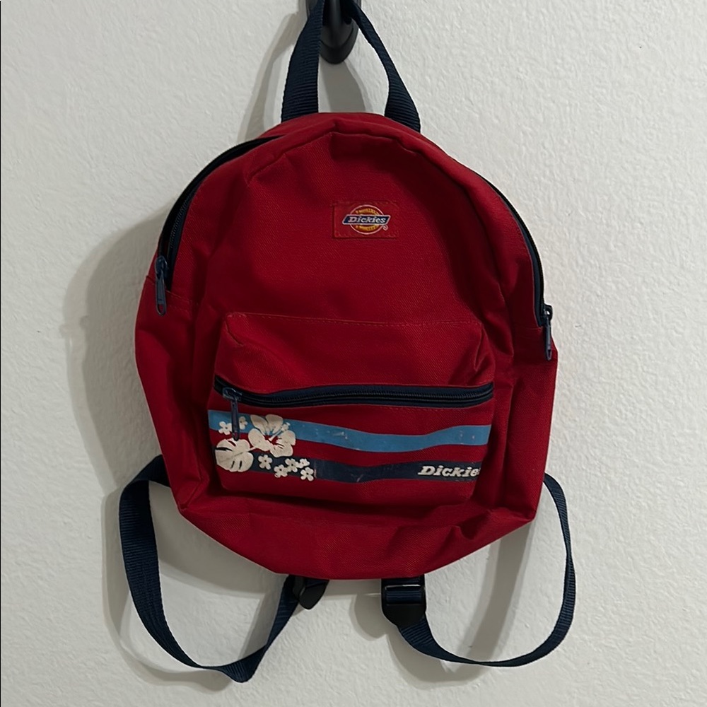 Dickies Red Backpack With Floral Design - Gem